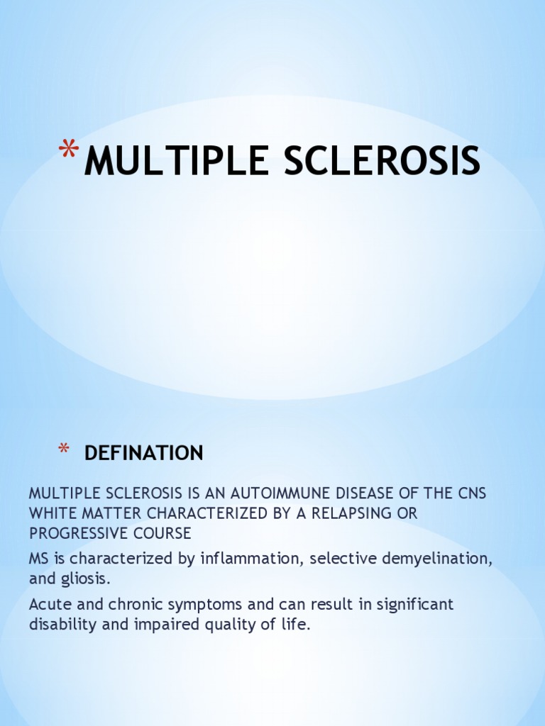 MULTIPLE SCLEROSIS Physical Therapy Rehabilitation | PDF | Multiple ...