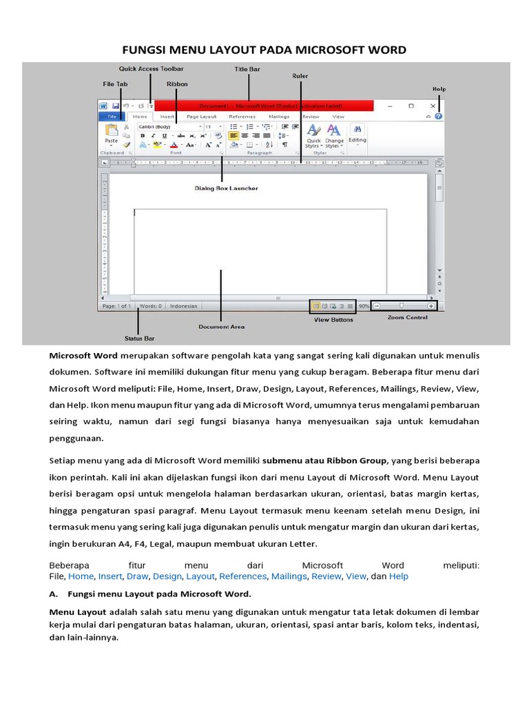 Fungsi Menu Layout Pada Microsoft Word PDF | PDF