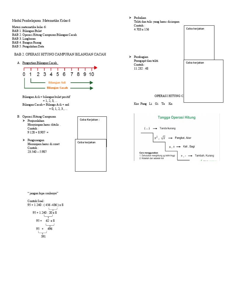 Operasi Hitung Campuran Kelas 6 | PDF | Metode & Bahan Ajar
