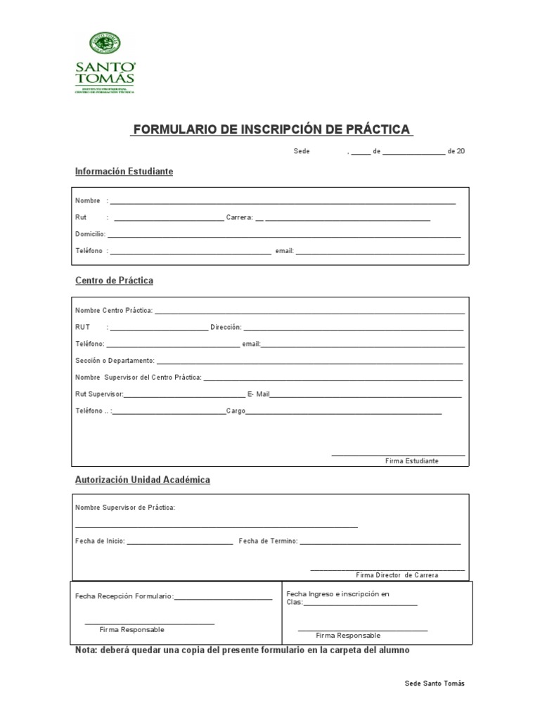 Formulario de Inscripción de Práctica profesional SEPE.doc | PDF