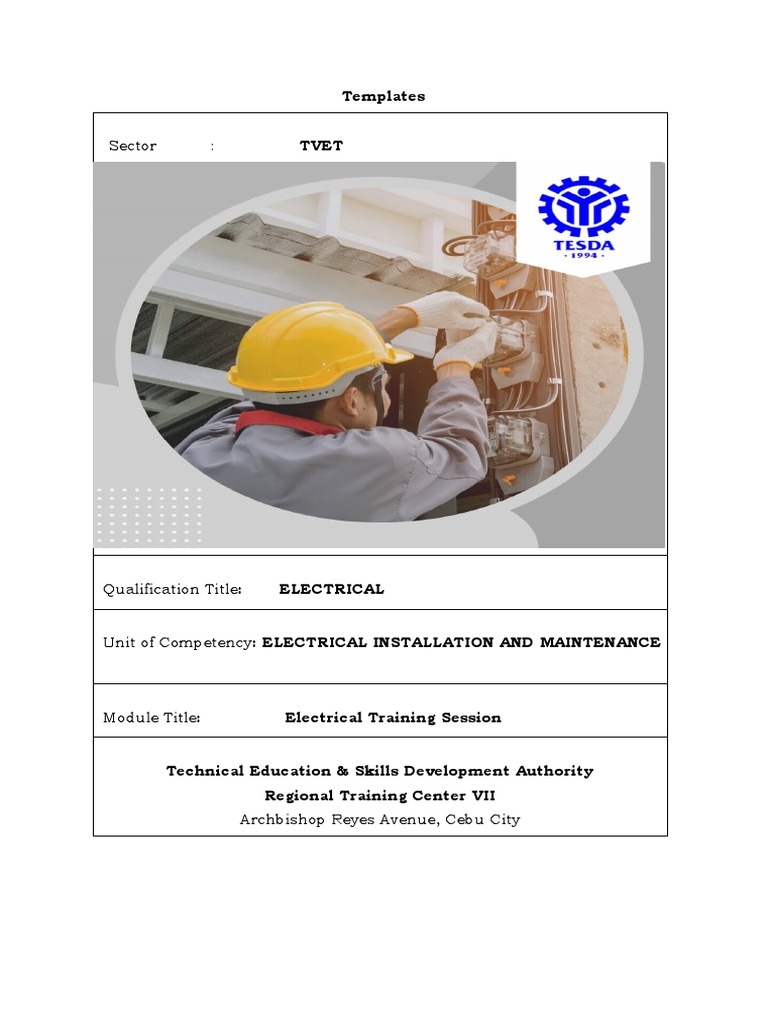 Electrical Installation NC2 Training Module | PDF | Electrical Wiring ...