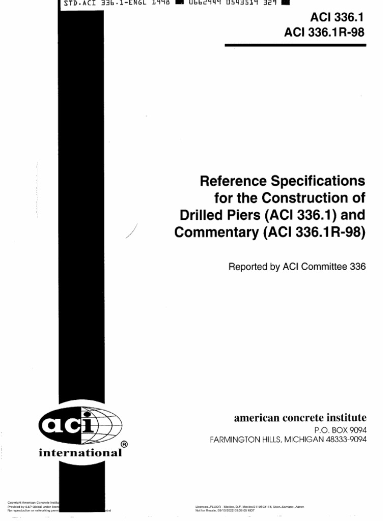 Aci 336.1 98 | PDF | Private Law | Business