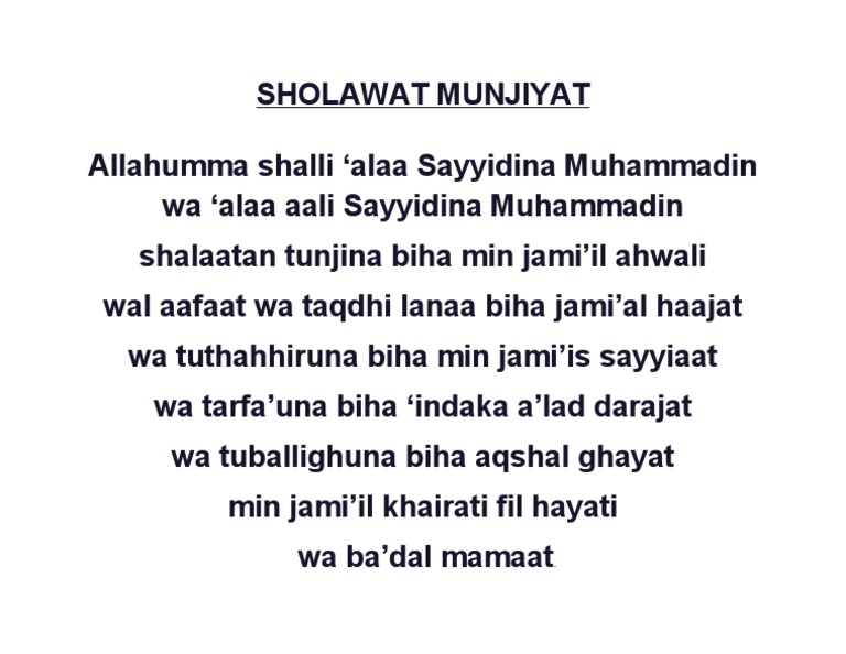 Sholawat Munjiyat | PDF