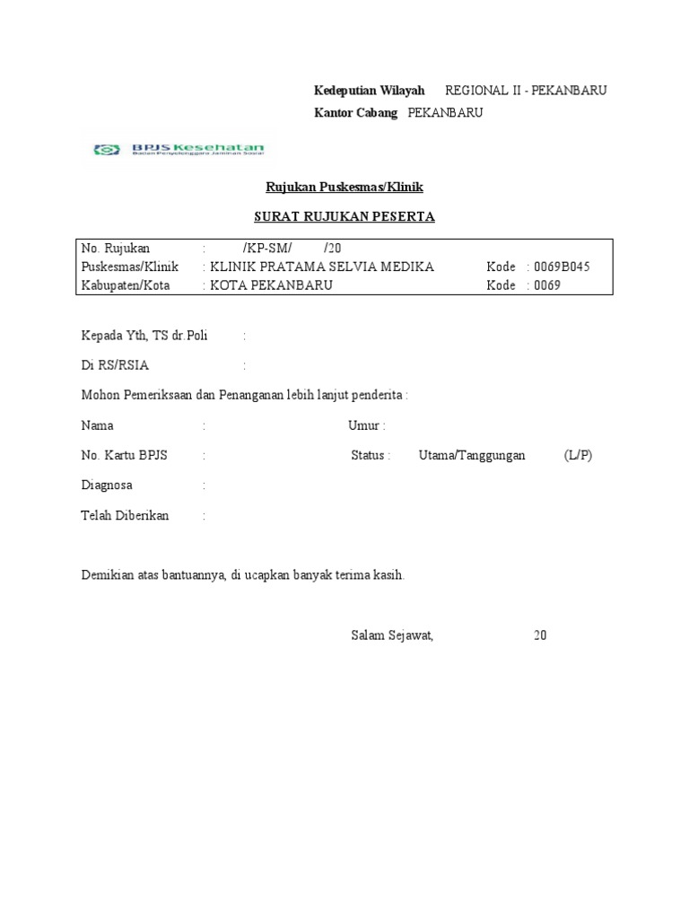 Contoh RUJUKAN MANUAL BPJS | PDF