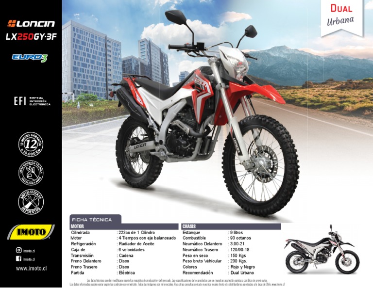 Ficha LX250GY-3F PDF | PDF | Vehículo híbrido | Motocicleta