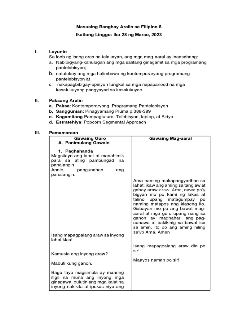 Programang Pantelebisyon - LP-Week 3 | PDF