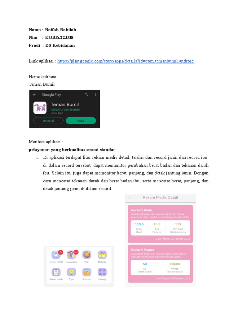 Naifah Nabilah - Askeb Aplikasi Anc | PDF | Sains & Matematika