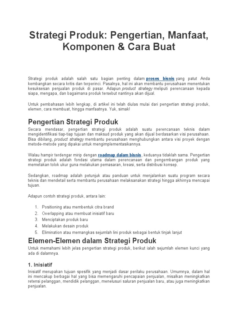 Strategi Produk, Kelas 11 Pkwu | PDF | Bisnis