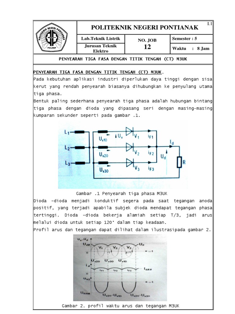 Job 12. Penyearah 3F DGN Titik Tengah | PDF