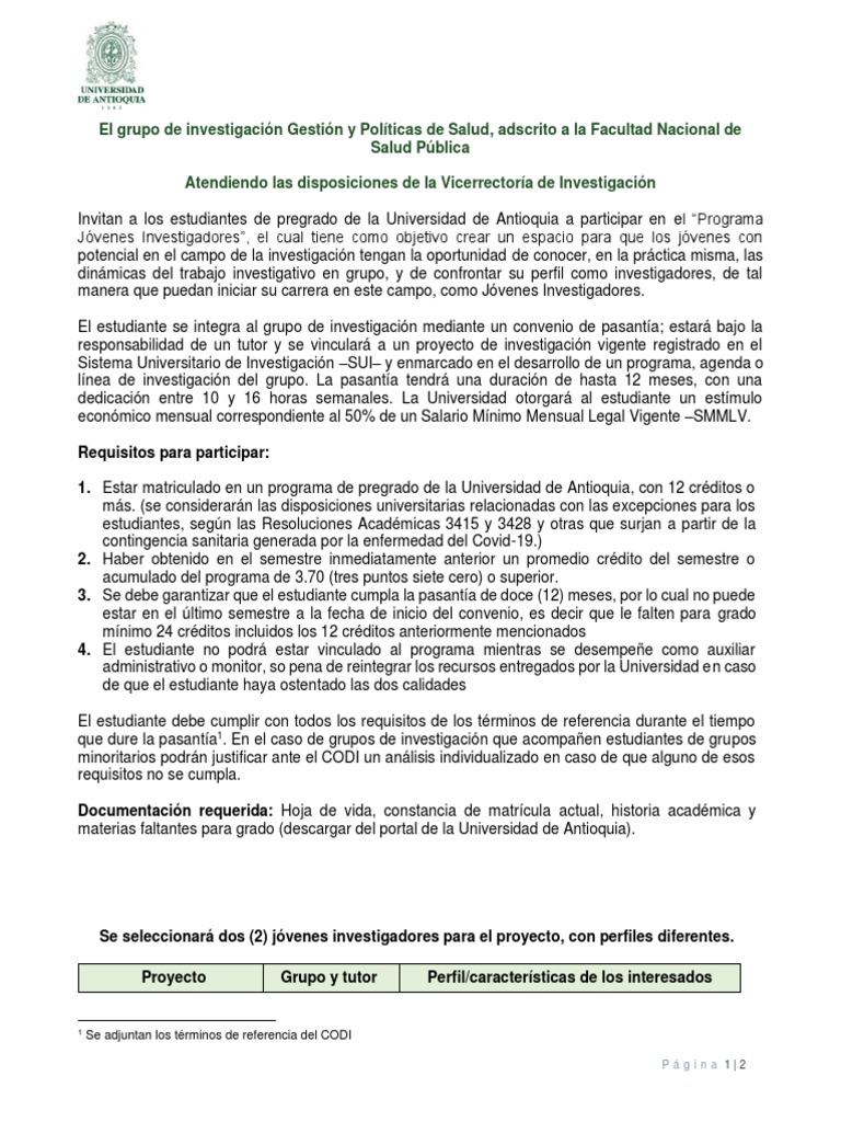 Invitación A Participar - Selección JIC 2023 - GIDI | PDF