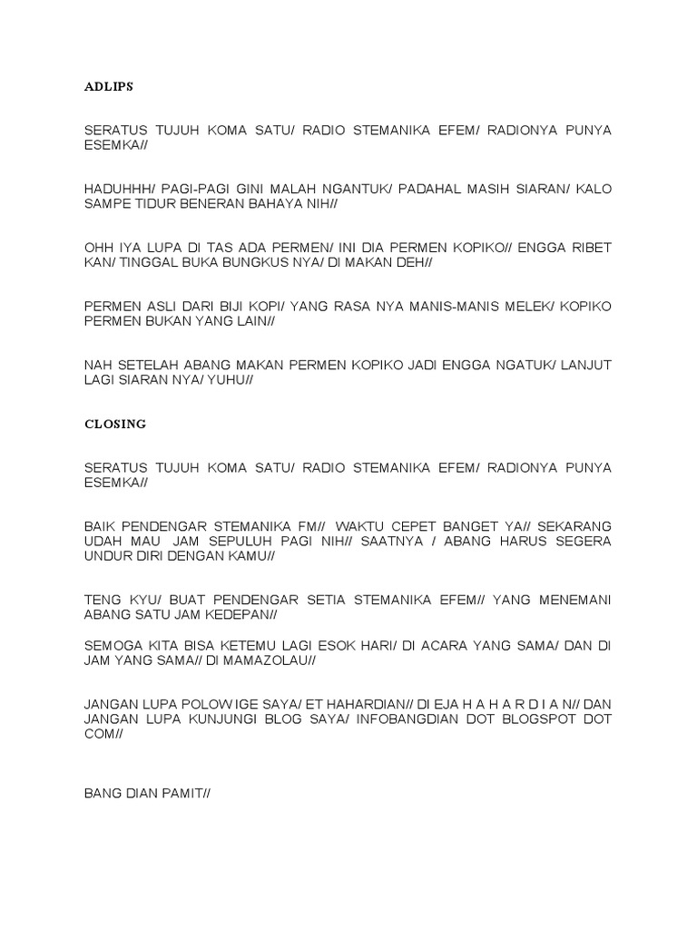 Mengenal Adlibs dalam Siaran Radio | PDF