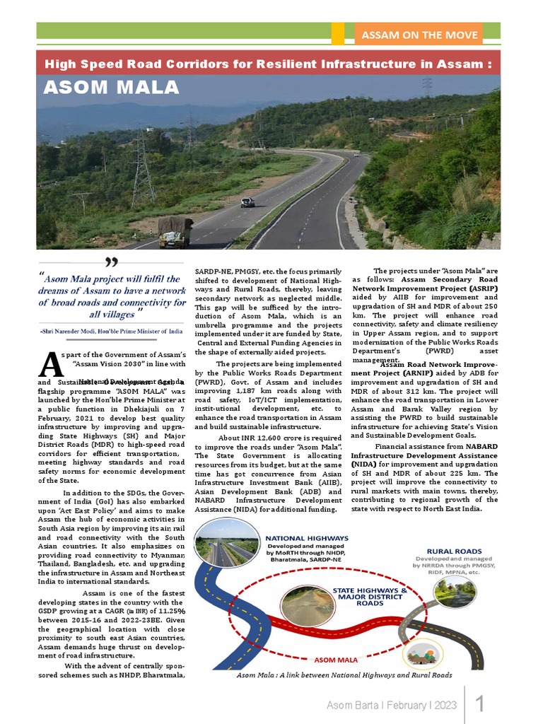 05 - All Asom Mala Articles Combined - 14-02-2023 | PDF | Infrastructure | Asian Development Bank
