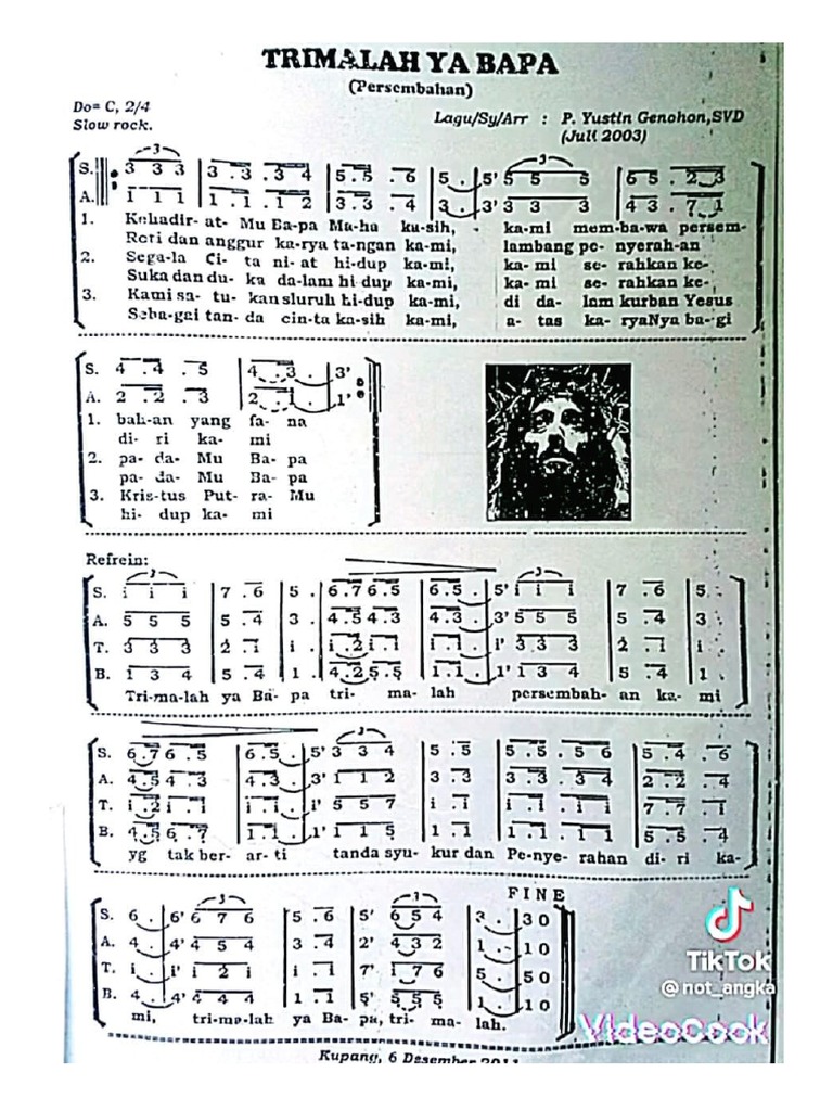 Teks Koor Lagu Katolik Trimalah Ya Bapa | PDF