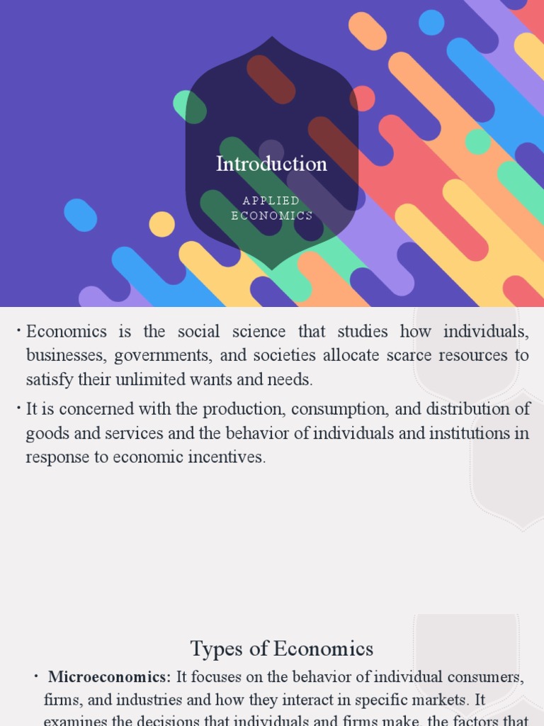 Applied Economics | PDF | Microeconomics | Economics