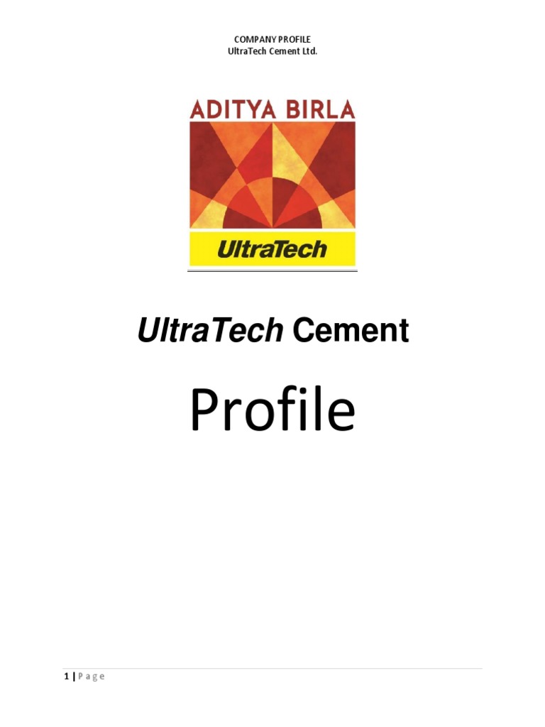 Company Profile - UltraTech | PDF | Concrete