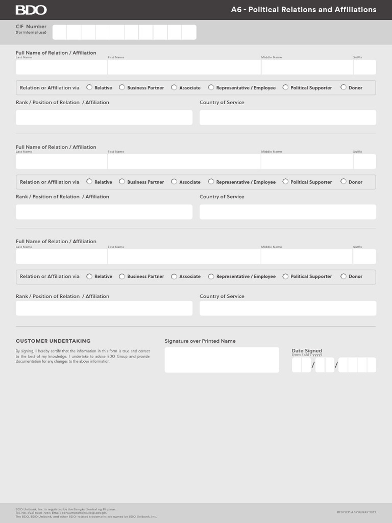 A6 Form: Political Relations Disclosure | PDF | Institutional Investors ...