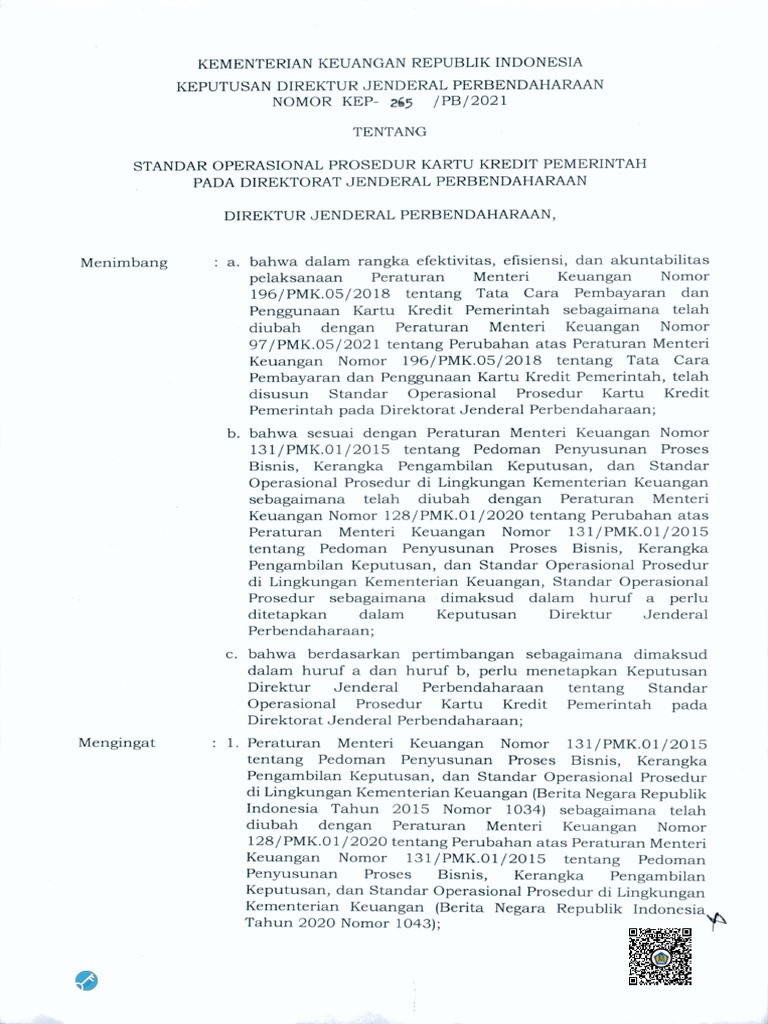 Sop KKP PDF | PDF | Bisnis | Pengelolaan Keuangan & Uang