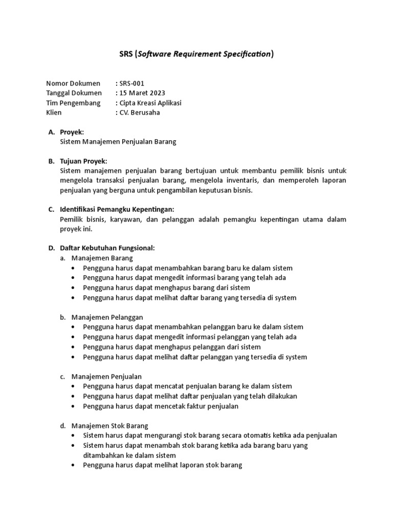 Dokumen SRS | PDF