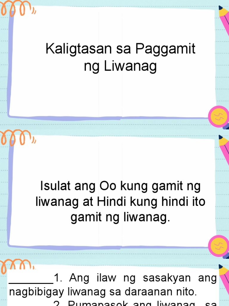 SCI W4Q3 Day 4 KALIGTASAN SA PAGGAMIT NG LIWANAG | PDF