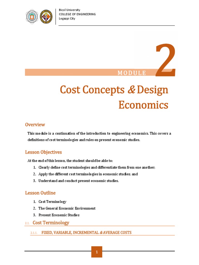 Cost Concepts and Design Economics | PDF | Monopoly | Cost