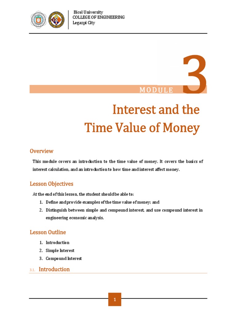 Interest and The Time Value of Money | PDF | Interest | Discounting