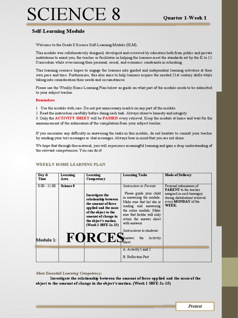 QTR 1 Module 1 | PDF | Force | Gravity