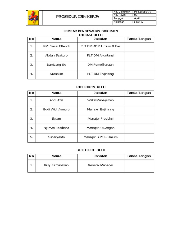 LEMBAR PENGESAHAN DOKUMEN DIBUAT OLEH.docx | PDF
