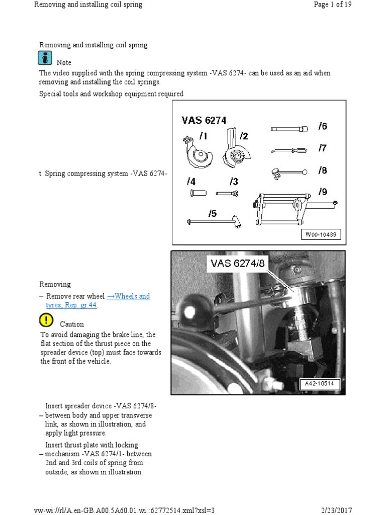 Removing and Installing Coil Spring | PDF | Screw | Tools