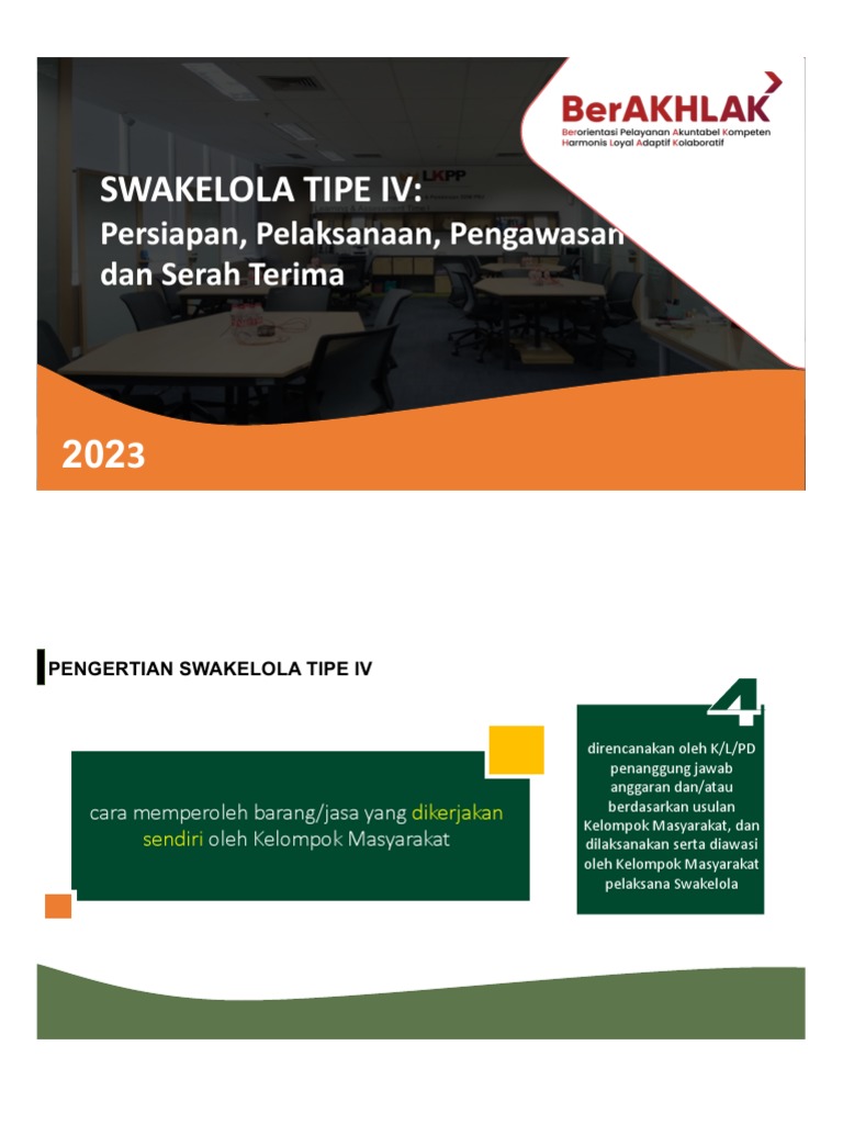 Panduan Swakelola Tipe IV 2023 | PDF | Teknologi & Rekayasa