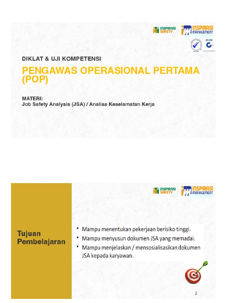 8. Melaksanakan Analisis Keselamatan Pekerja - JSA_ok | PDF