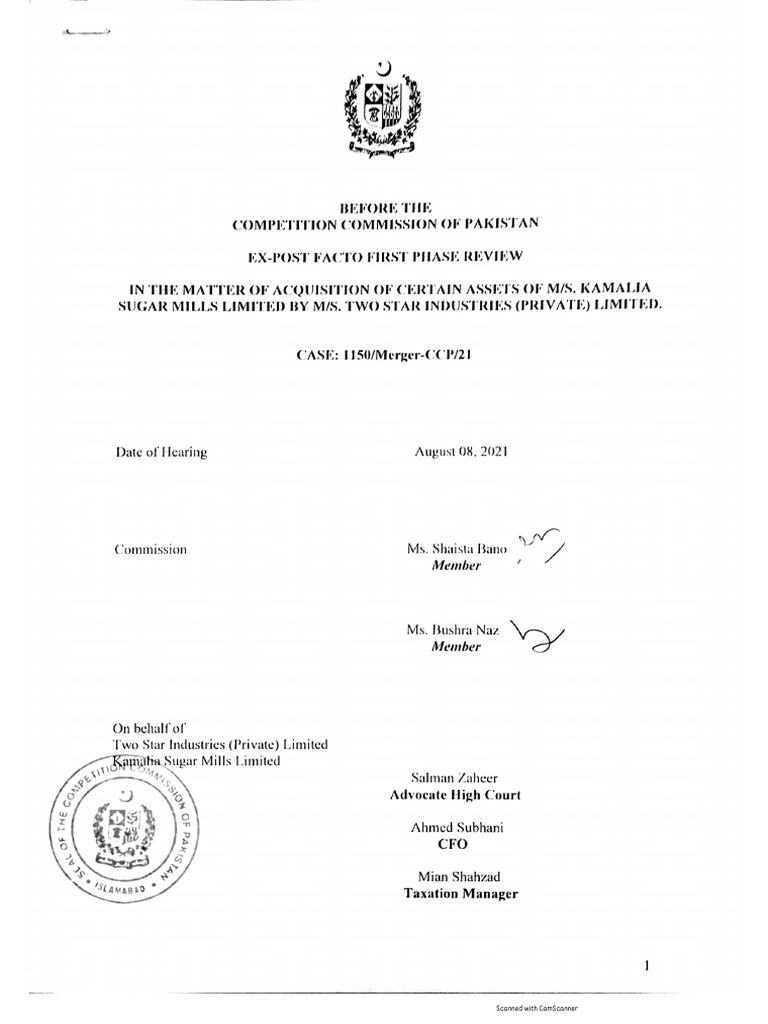 Mergers Order CCP (23-08-2021) | PDF