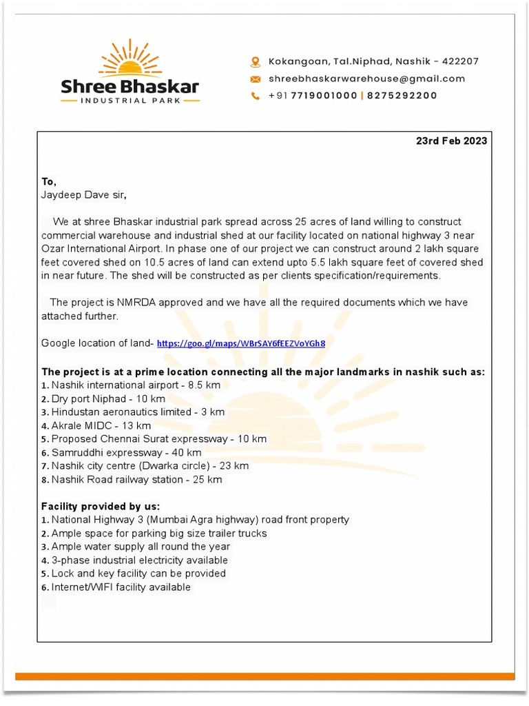 Shree Bhaskar Industrial Park PDF | PDF | Transport Infrastructure | Transport