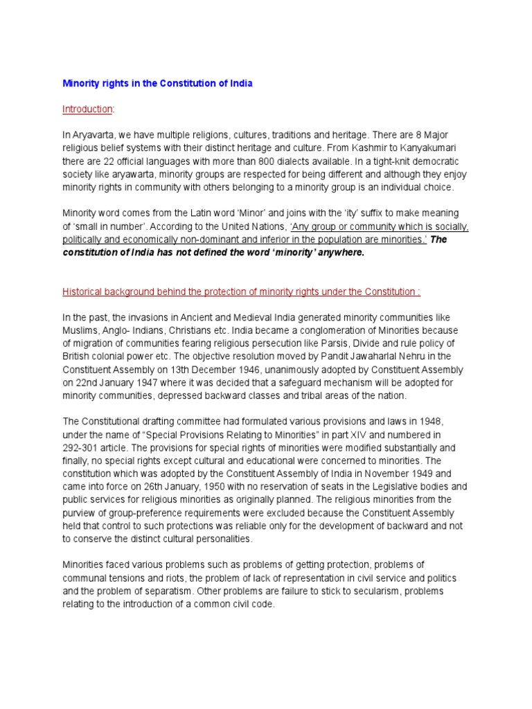 Rights of Minorities | PDF | Minority Group | Government