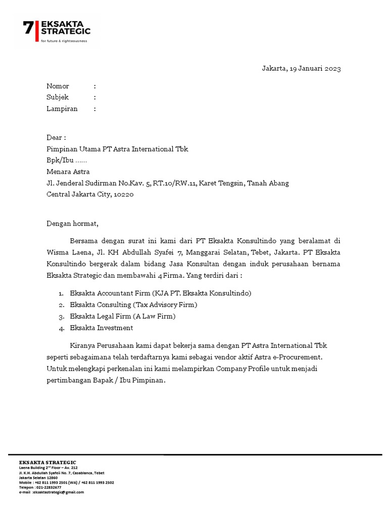 Surat Perkenalan ES | PDF