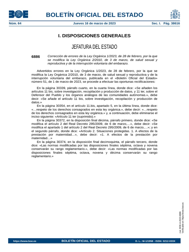 Boe A 2023 6886 | PDF | Derechos humanos | Gobierno