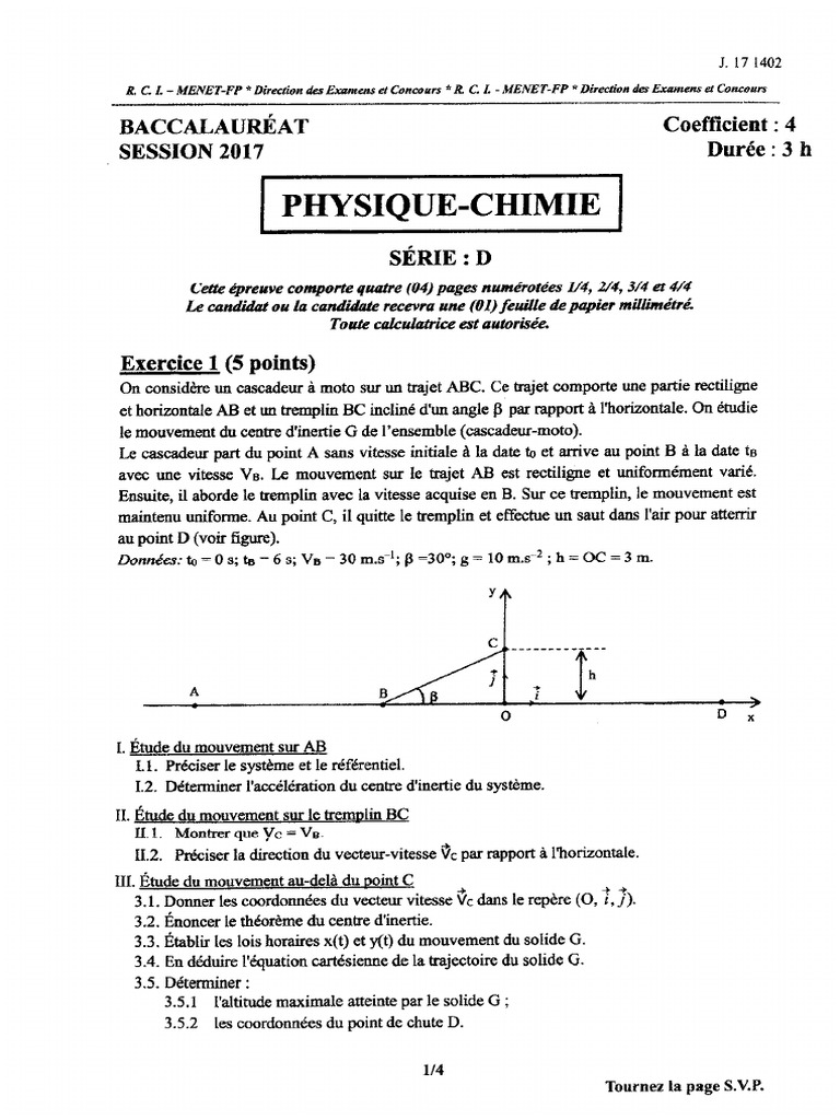 Bac D Physique 2017 PDF | PDF