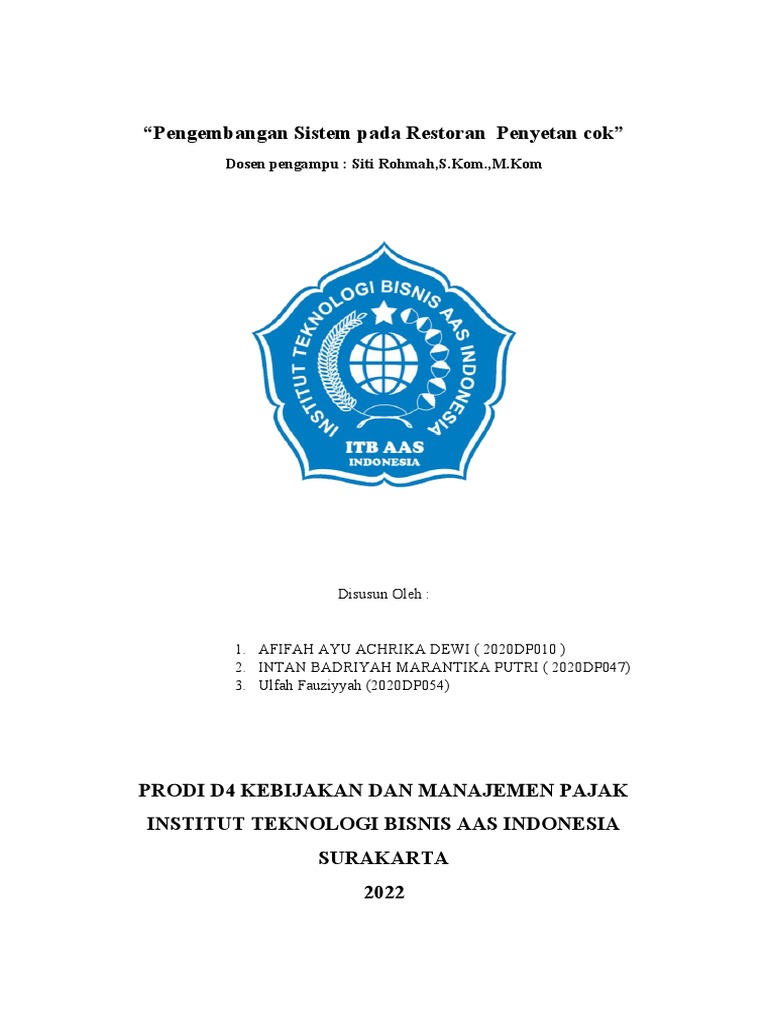 Pengembangan Sistem Pada Restoran Penyetan Cok | PDF