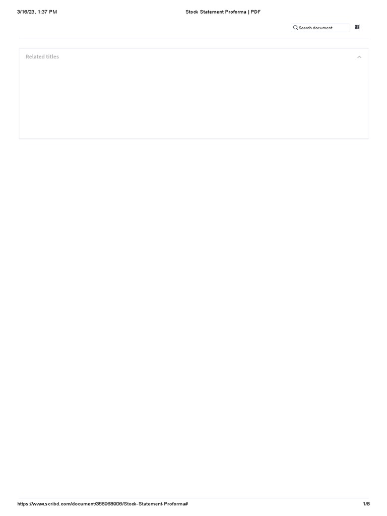 Stock Statement Proforma - PDF Foarm | PDF