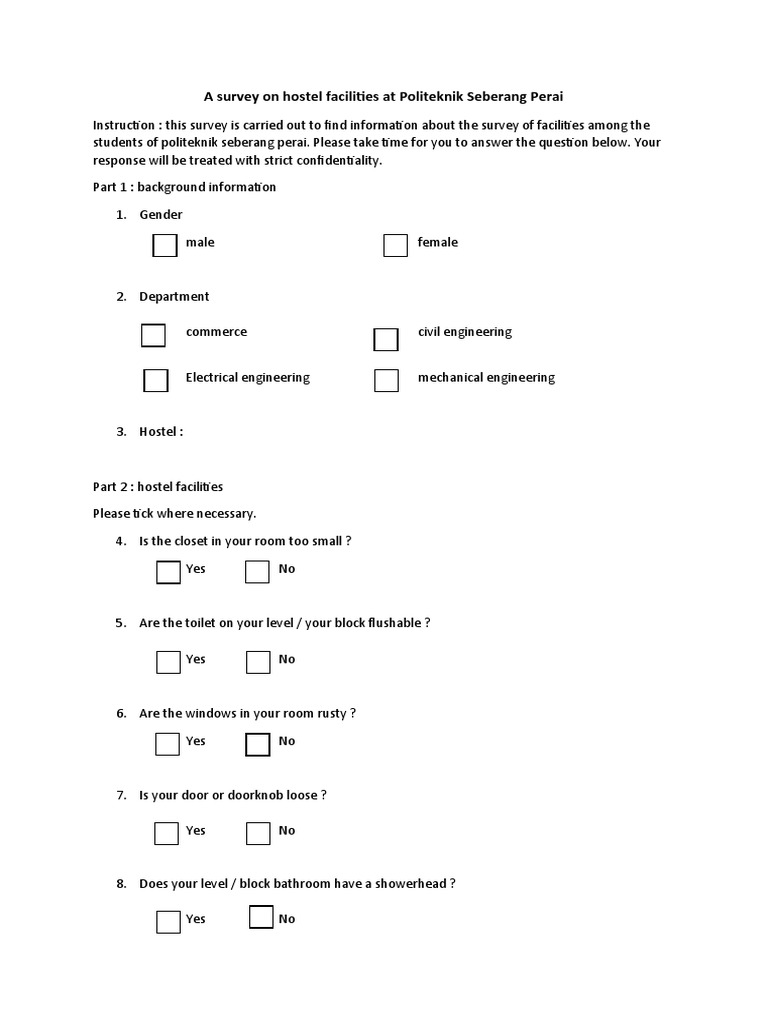 a survey on hostel facilities | PDF