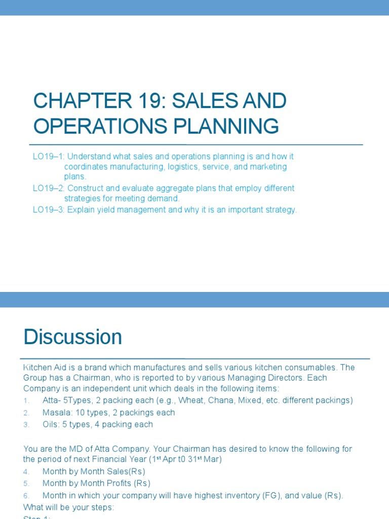 Chapter 19: Sales and Operations Planning: Mcgraw-Hill/Irwin | PDF ...