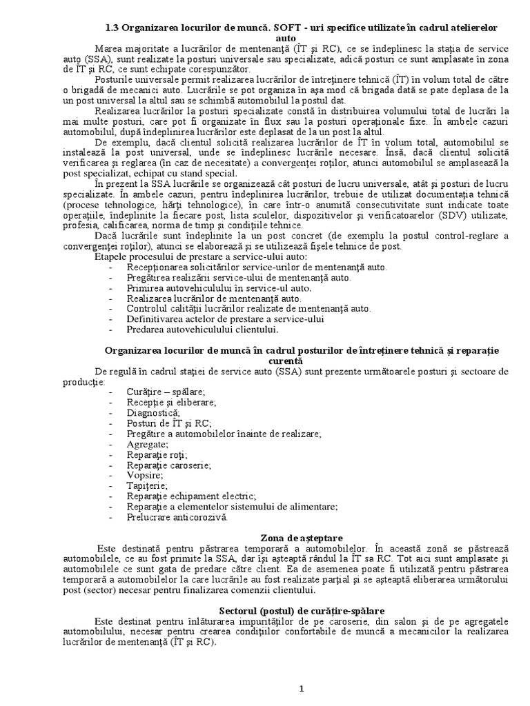 1.3 Org - Loc - Muncă - SOFT - SSA | PDF