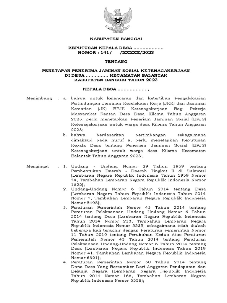 2. SK BPJS KETENAGAKERJAAN MASYARAKAT | PDF