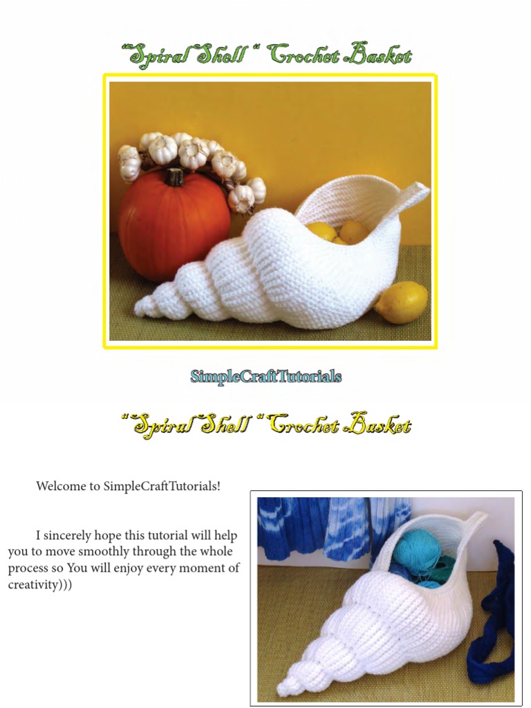 Spiral Shell Crochet Basket | PDF