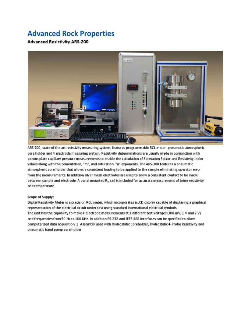 Advanced Rock Properties (Core Lab) | PDF | Diamond | Electrical ...