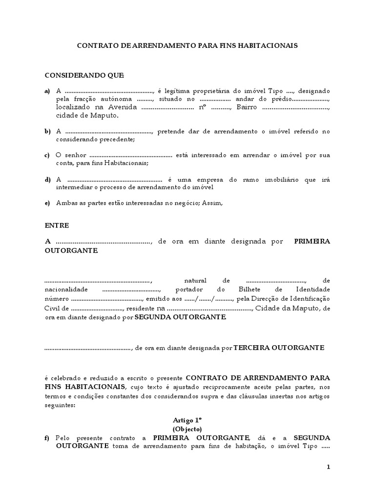 Contrato de Arrendamento - Draft | PDF | Leasing | Imposto sobre Valor ...