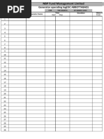 Monthly Generator Fuel Log Sheet | PDF