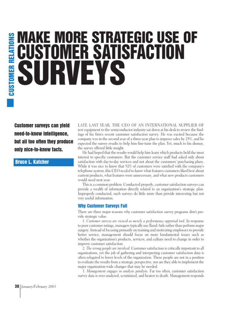 CUSTOMERSURVEYS Objt | PDF | Customer Satisfaction | Survey Methodology