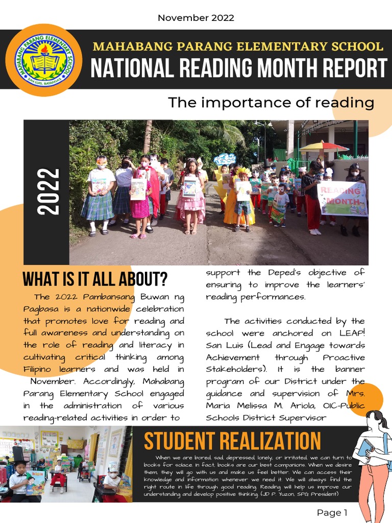 Promoting a Love of Reading: Mahabang Parang Elementary School's Report ...