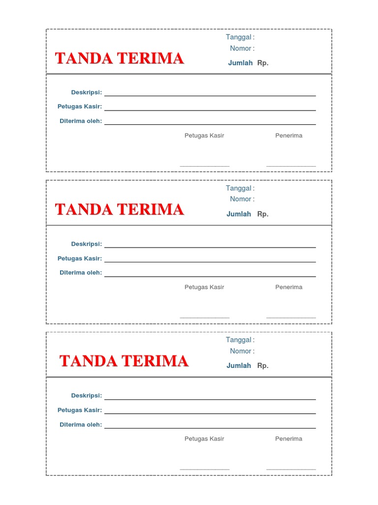 Tanda Terima Kas Kasir | PDF