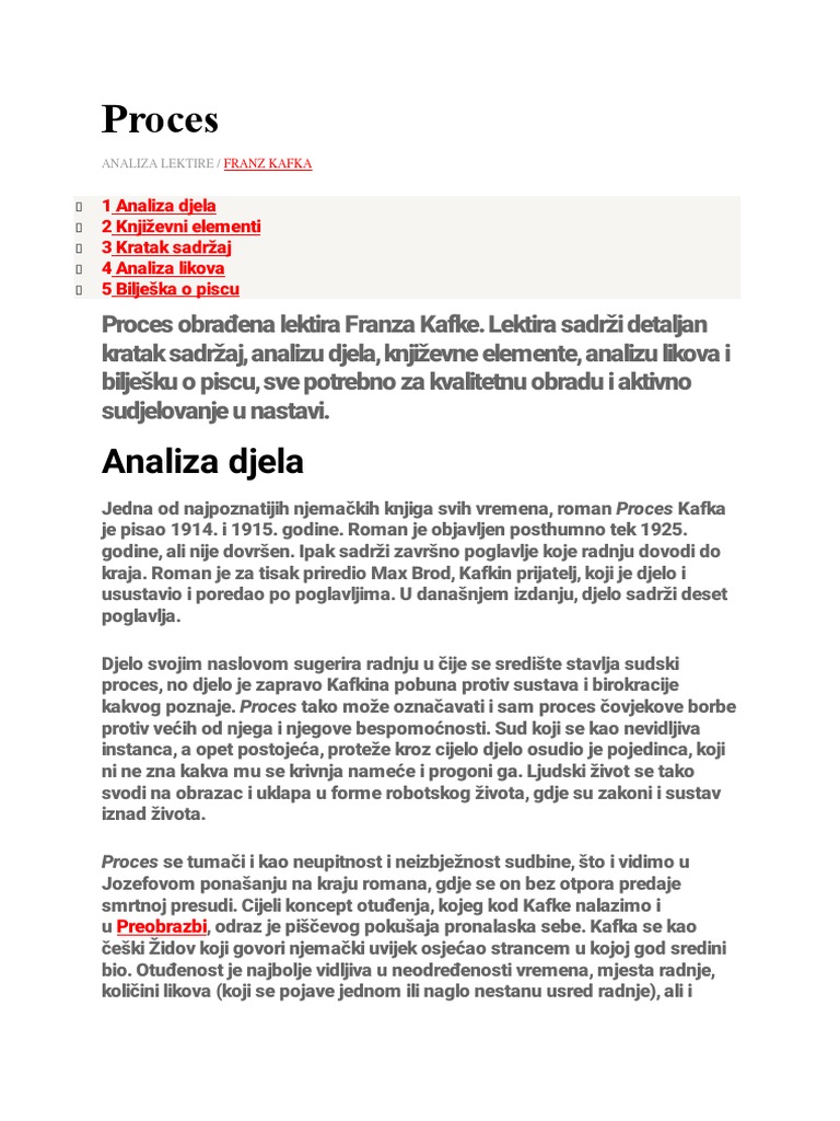Proces Analiza | PDF